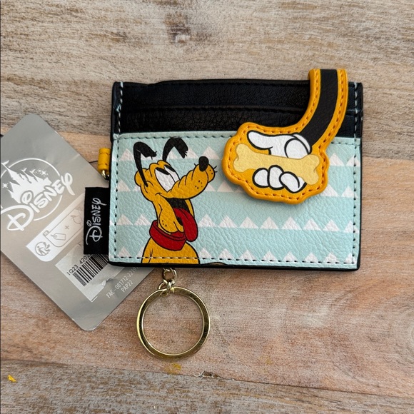 Disney | Accessories | Disney Pluto Keychain Card Holder Black Yellow ...
